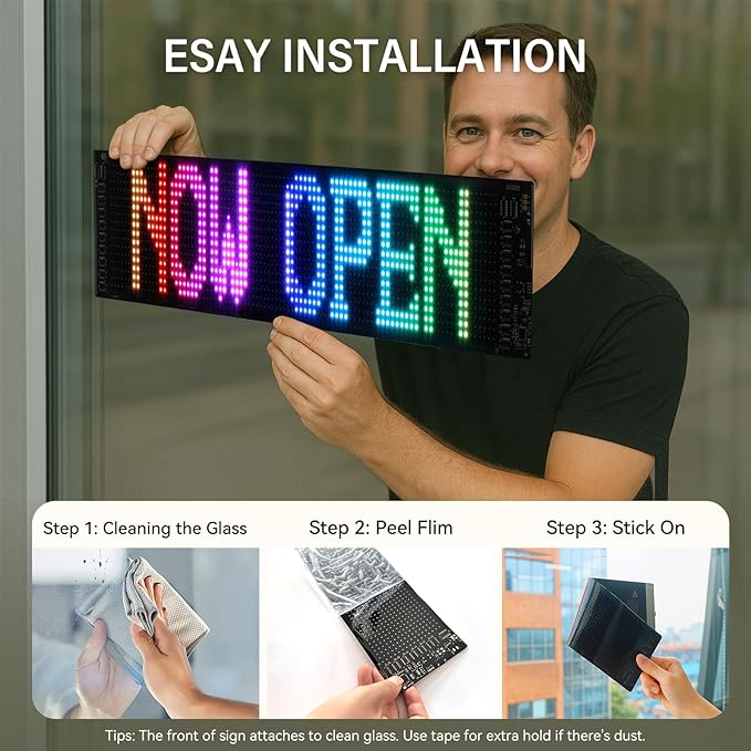 Bluetooth LED Scrolling Message Sign 15" x 4" – Programmable Custom ...